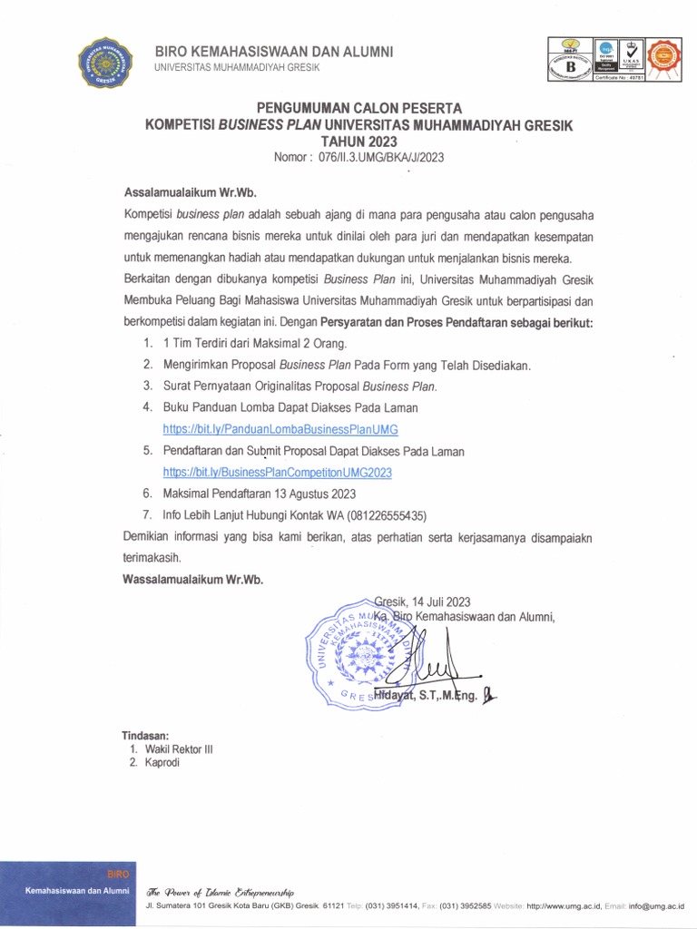 Undangan Lomba Business Plan | PDF