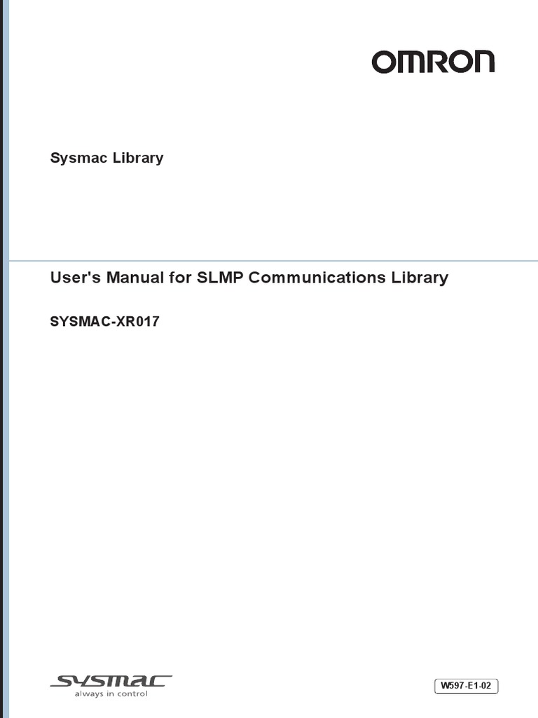 w597 E1 02 - Sysmac xr017 (SLAMP) | PDF
