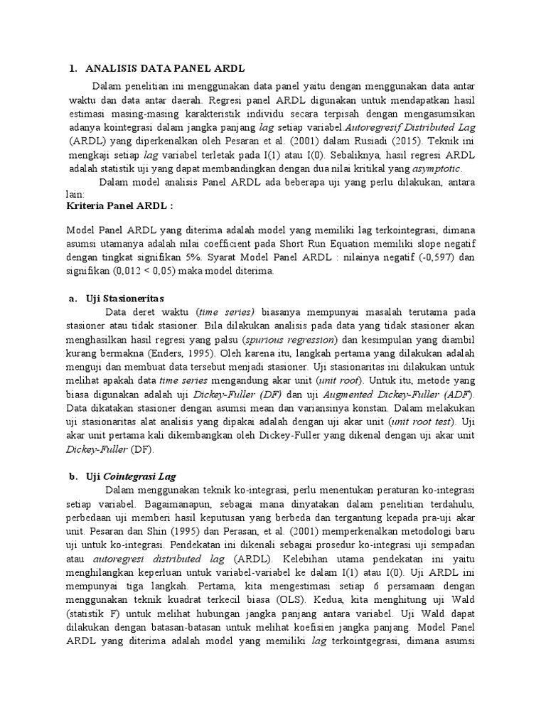 Langkah Panel Ardl | PDF