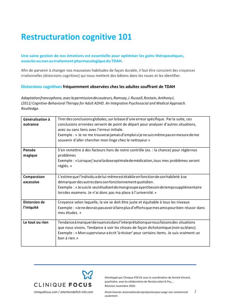 Restructuration Cognitive 101 | PDF