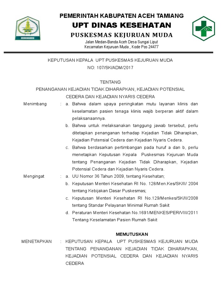 SK Penanganan KTD, KPC, KNC | PDF