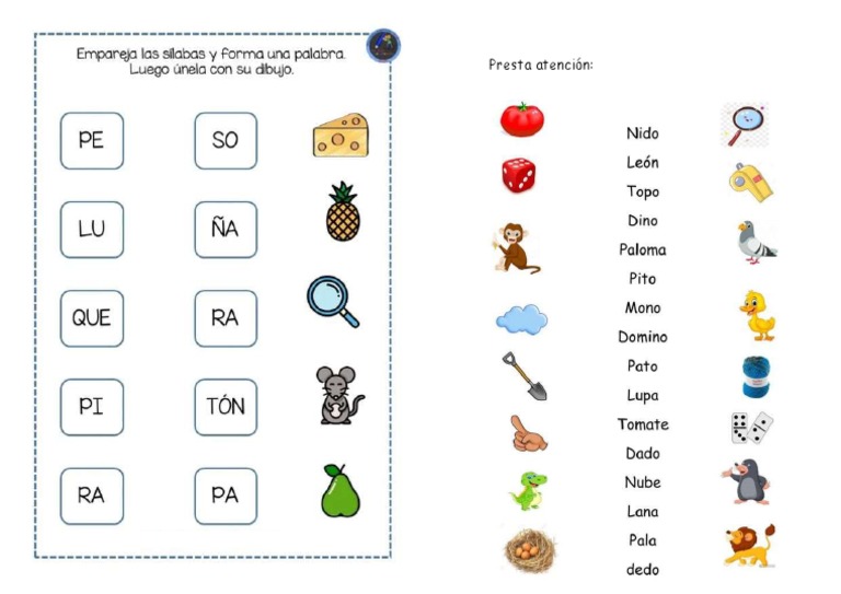 FF - Palabras bisilábicas - 5 copias | PDF