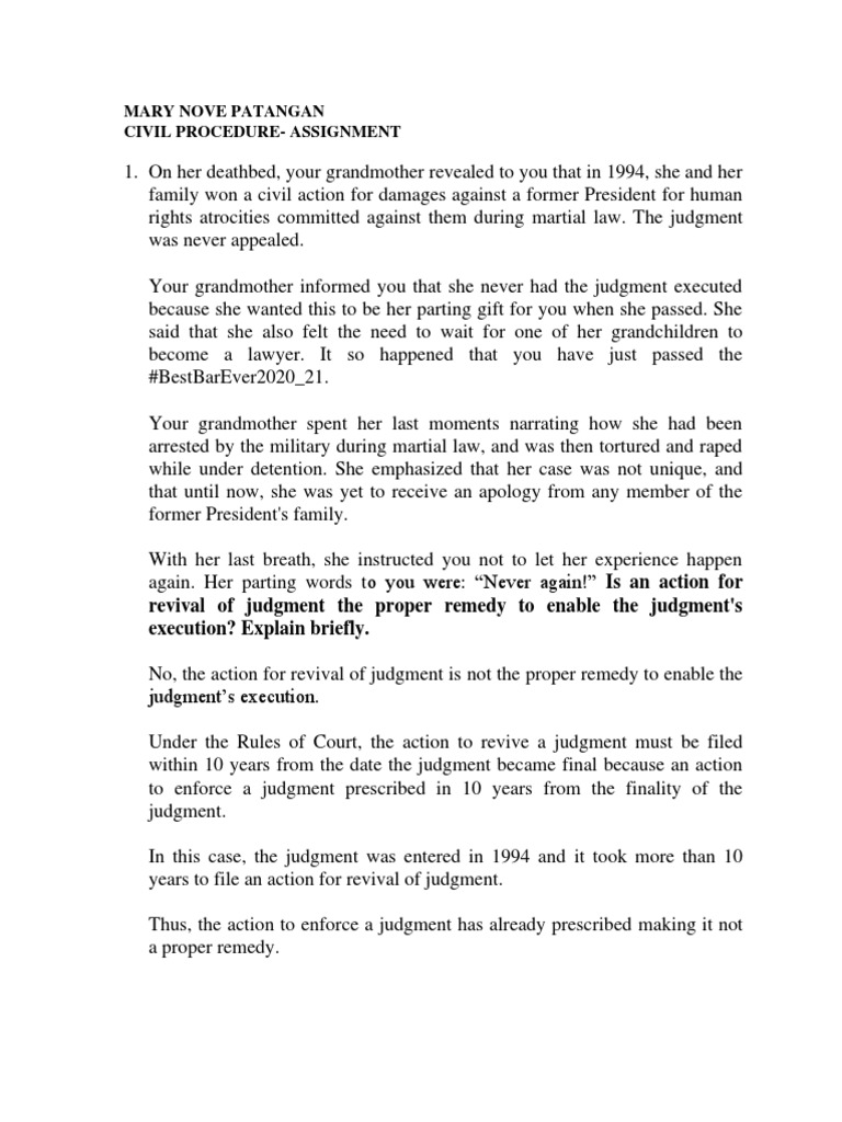 Assignment On Execution | PDF