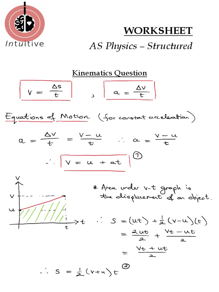 Kinematics Question - WORKSHEET | PDF