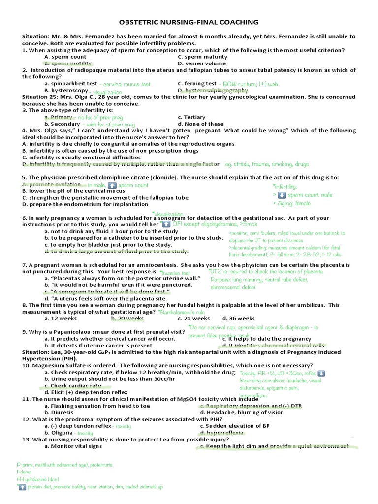 OB FC Nov 2021 NLE | PDF | Pregnancy | Childbirth