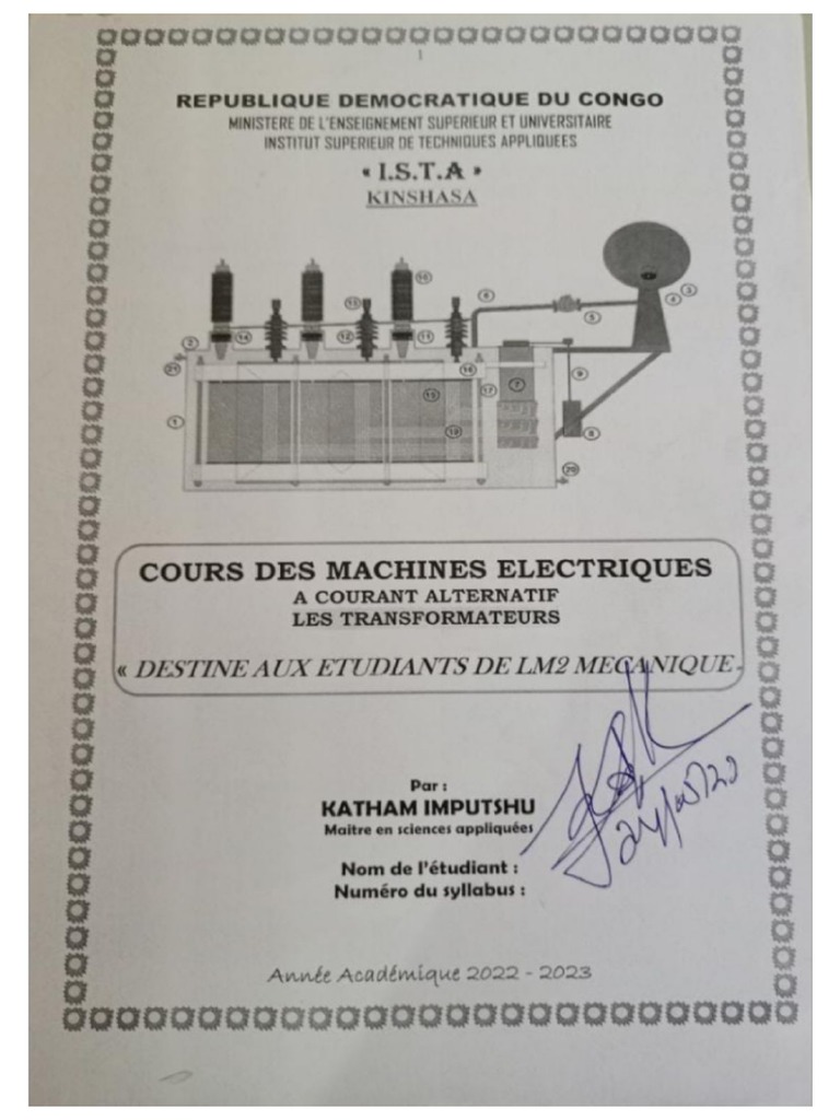 Cours Des Machines Électriques à Courant Alternatif. Les ...