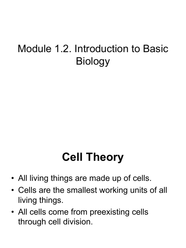 Module 1.2. Introduction To Basic Biology | PDF | Cell (Biology ...