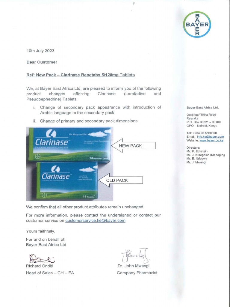 Clarinase Change of Pack | PDF