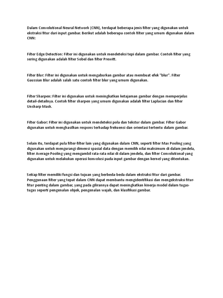 Filter CNN | PDF