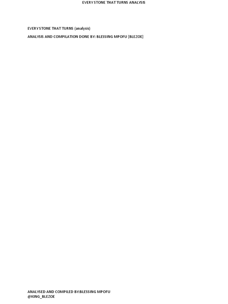 Every Stone That Turns by Blezoe | PDF