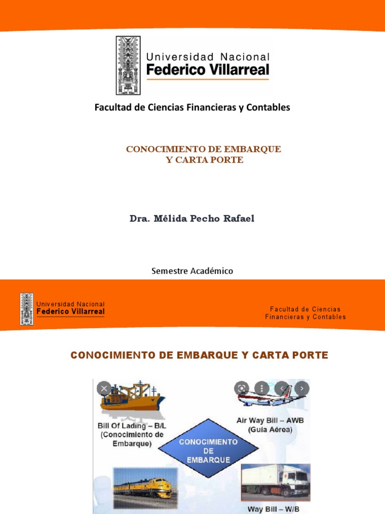 SEMANA 14. Conocimiento de Embarque y Carta Porte | PDF | Finanzas y administración del dinero ...