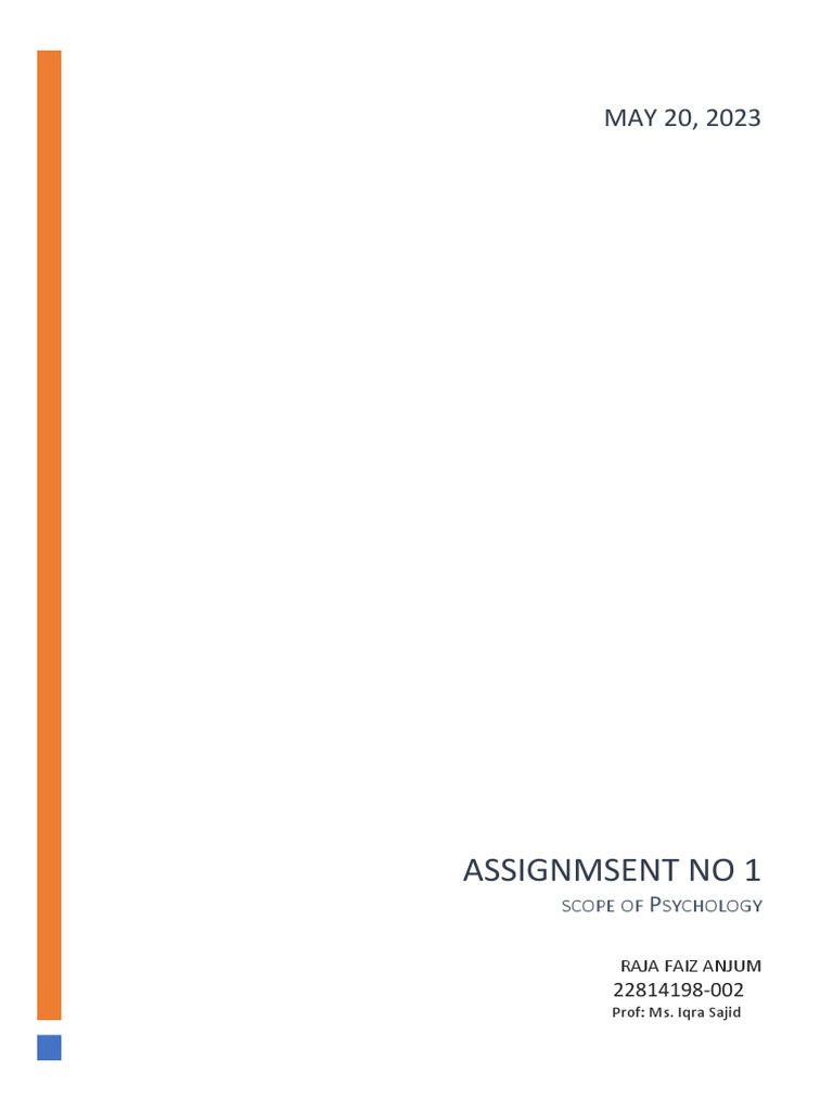 Psy Assignment 1 | PDF