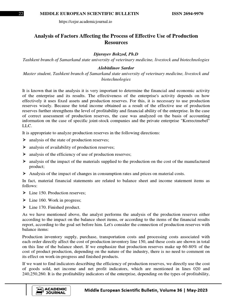 Analysis of Factors Affecting The Process of Effective Use of ... Analysis of Factors Affecting The Process of Effective Use of ...