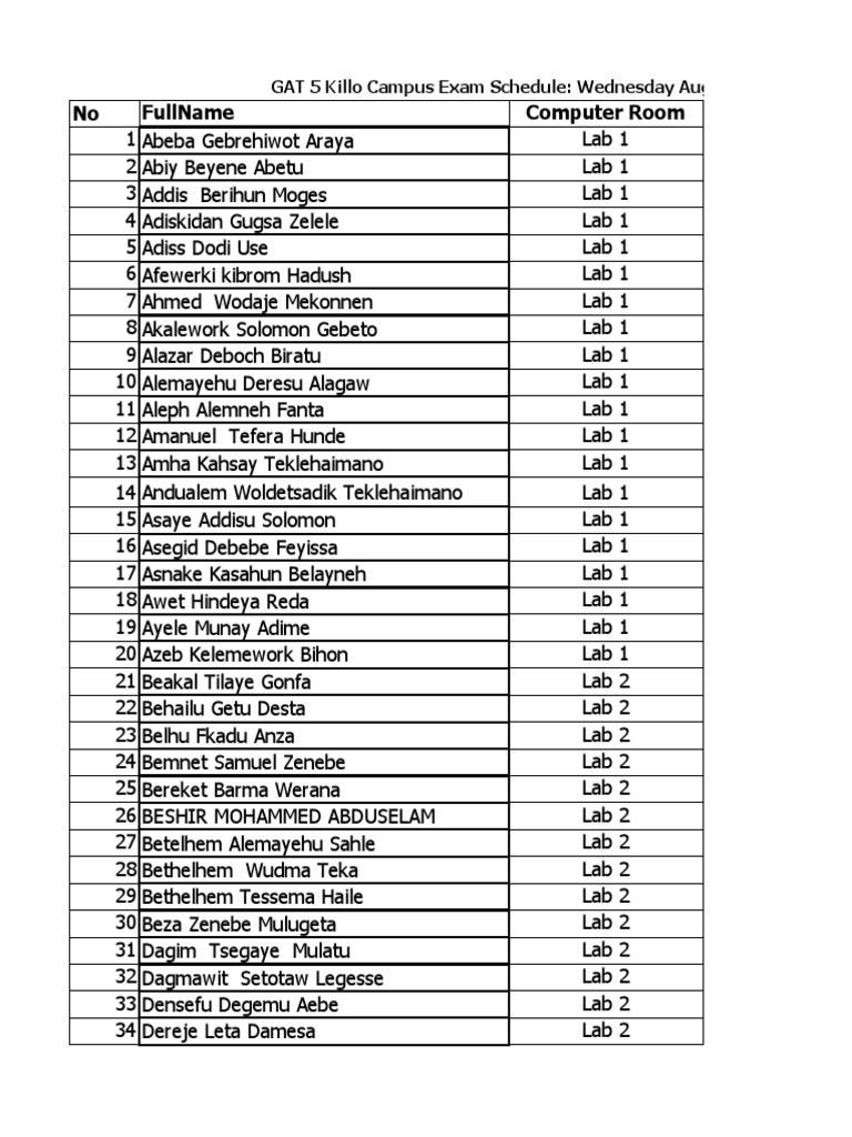 August 23, 2023 Afternoon Schedule AAIT Campus (5 Killo) | PDF
