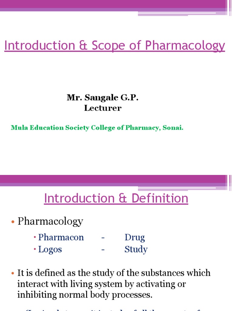 Introduction-Scope-of-Pharmacology | PDF