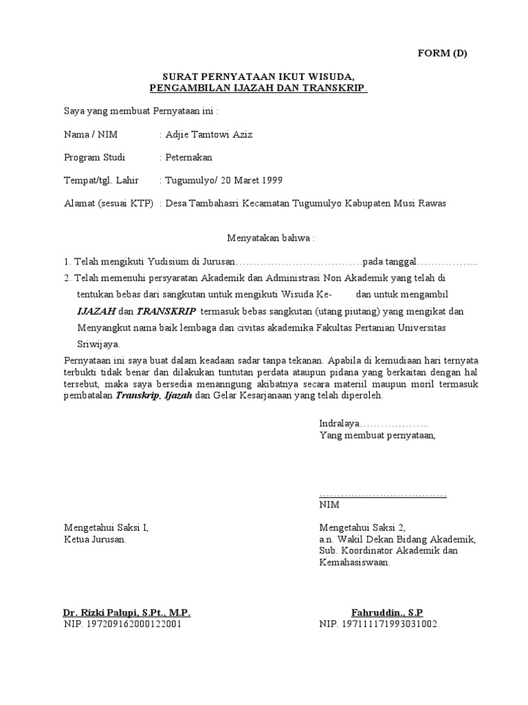 FORM D terbaru (1) | PDF