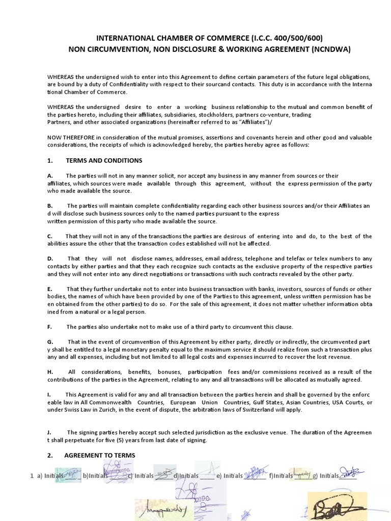 Ncnda & Working Agreement Icc 600 Crude Oil | PDF