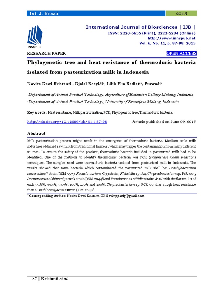 Phylogenetic Tree and Heat Resistance of | PDF | Polymerase Chain ...