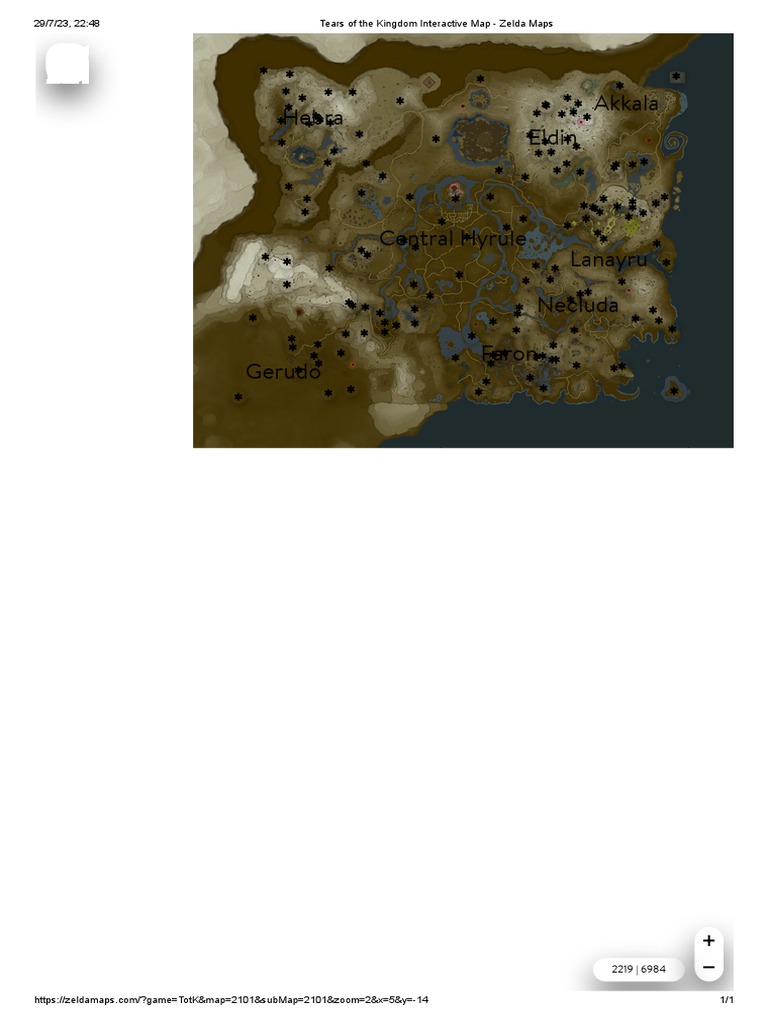 Tears of The Kingdom Interactive Map - Zelda Maps | PDF