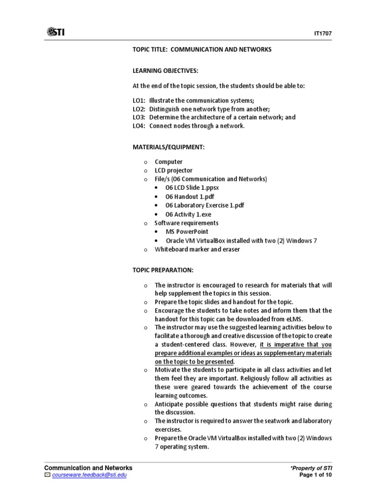 06 Instructors Guide Pdf Computer Network Local Area Network
