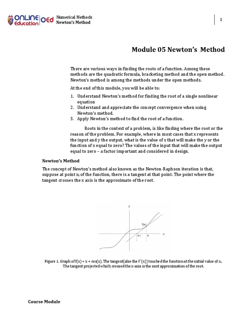 W6 Lesson 4 - Newton's Method - Module | PDF W6 Lesson 4 - Newton's Method - Module | PDF