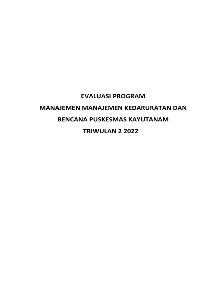 1.4.4.c Evaluasi Program Manajemen Kedaruratan Bencana-Compressed | PDF | Sains & Matematika