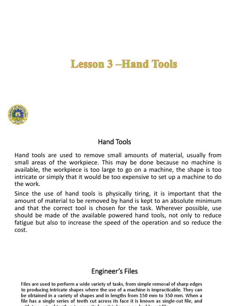 Lesson 3 Hand Tools | PDF
