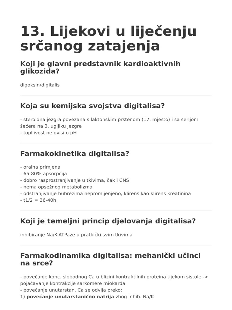 Lijekovi U Liječenju Srčanog Zatajenja | PDF