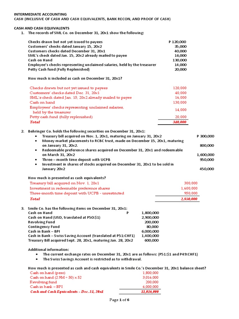 RC Intermediate Accounting Cash and Cash Equivalents 2 | PDF
