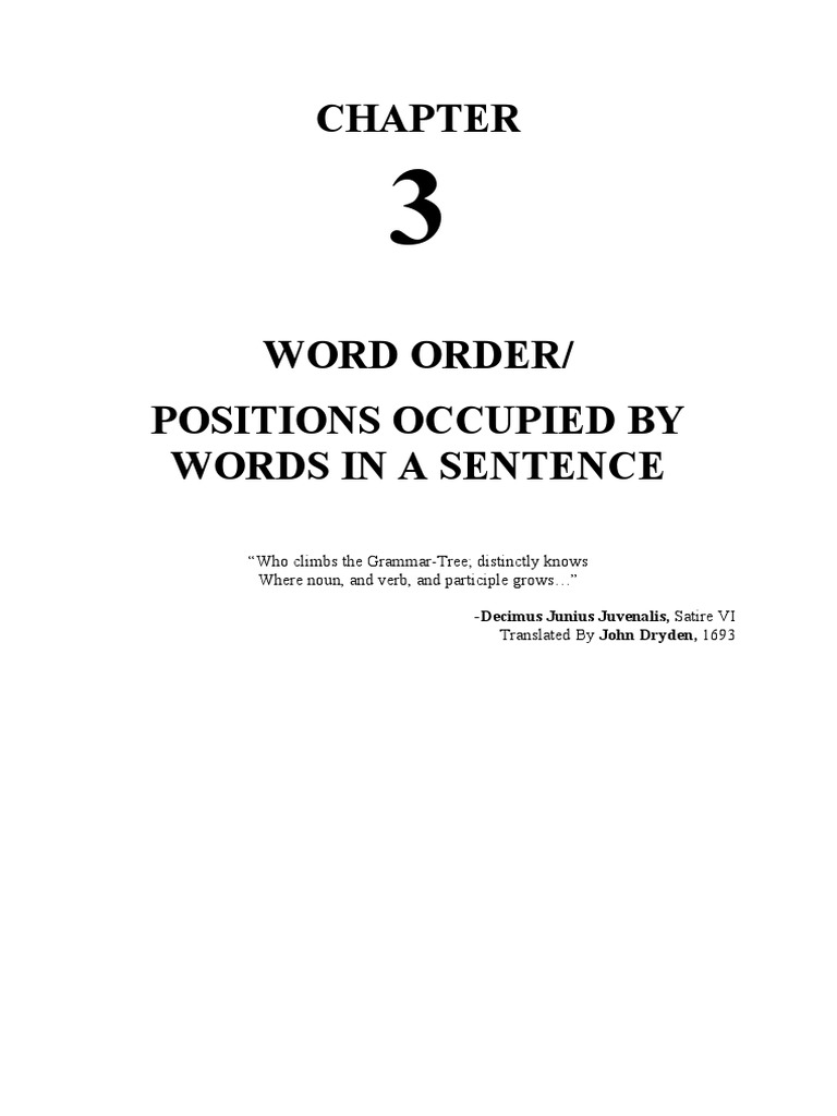 CHAPTER-3-Structures WORD-ORDER | PDF CHAPTER-3-Structures WORD-ORDER | PDF