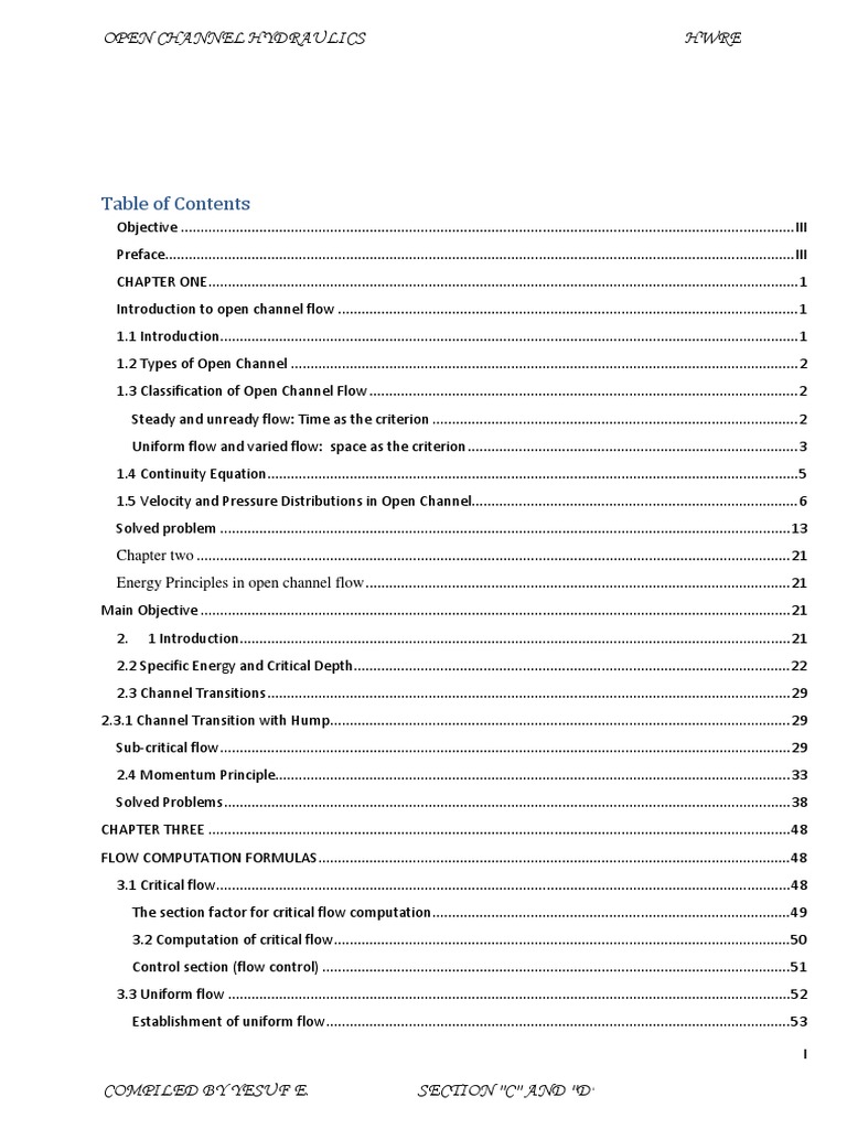 Open Channel | PDF | Fluid Dynamics | Discharge (Hydrology)