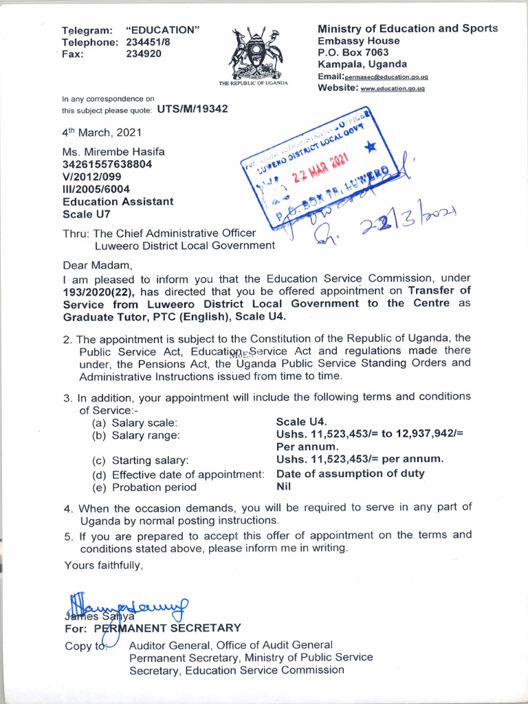 Appointment Letters For Current Employment | PDF