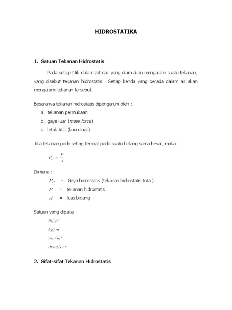 HIDROSTATIKA | PDF