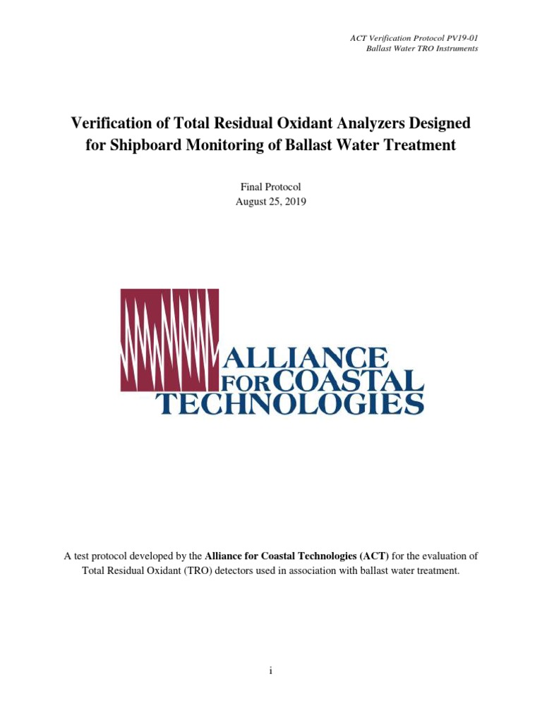 ACT TRO Test Protocol 2019 | PDF