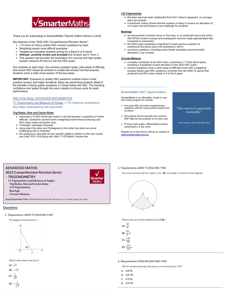 Adv 2022 HSC CRS T1 | PDF