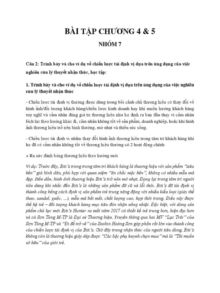 Bàitập - Chương 4&5 - Nhóm7 | PDF