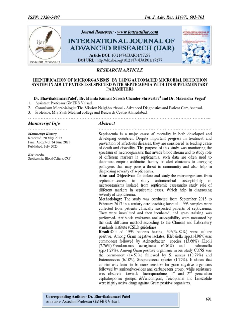 Journal Homepage Manuscript History Pdf Sepsis Antimicrobial