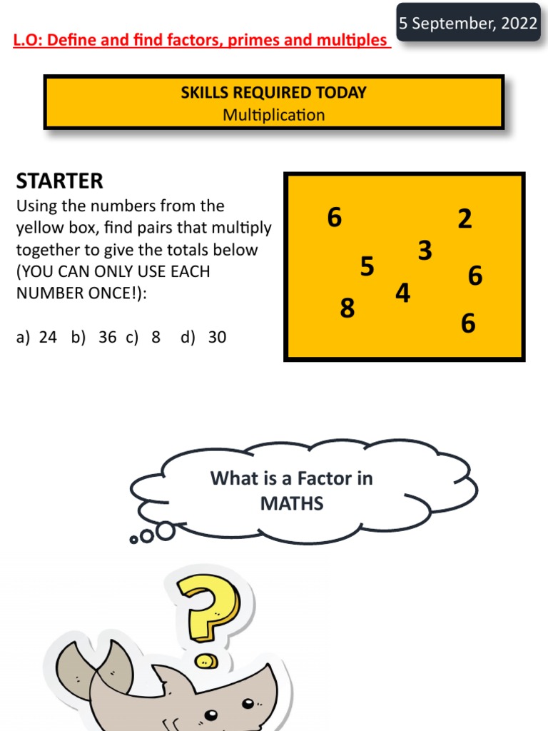 W2 - Lesson 3 Factors, Primes and Multiples | PDF