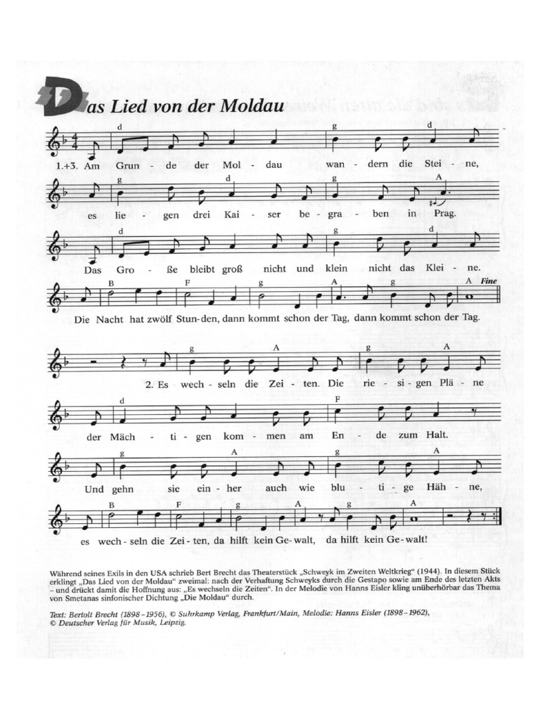 Am Grunde Der Moldau-Melodie | PDF