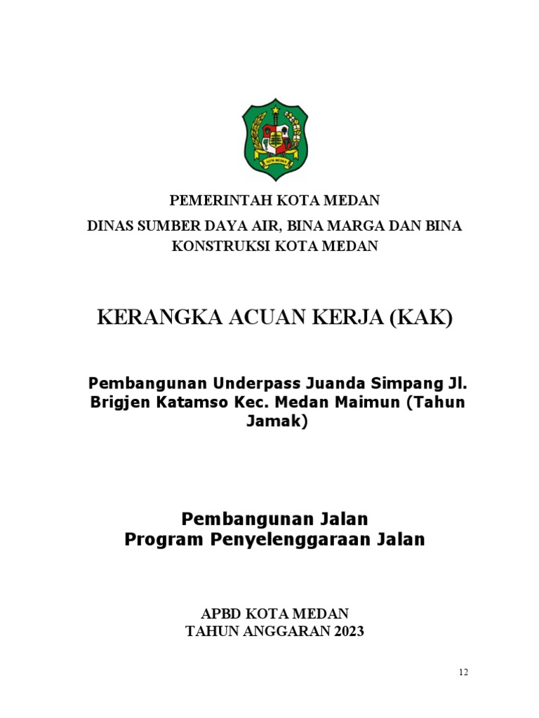 KAK Revisi Underpass Juanda | PDF | Bisnis | Pengelolaan Keuangan & Uang
