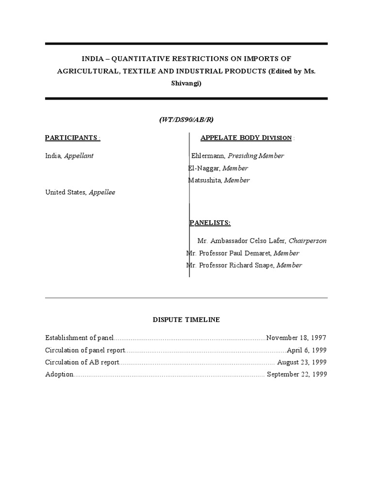 India Quantitative Restrictions | PDF