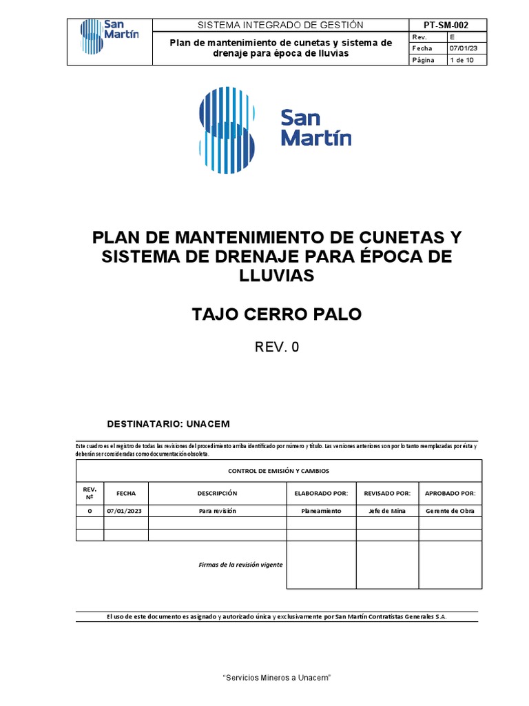 Plan de Mantenimiento de Vías | PDF