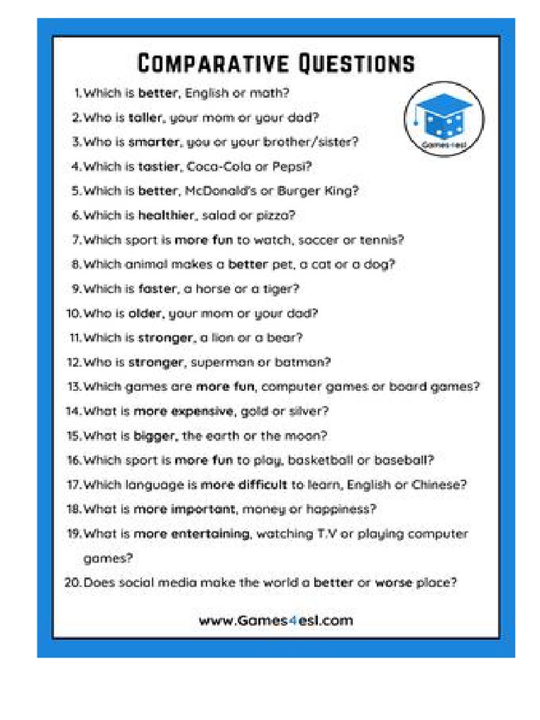 COMPARATIVE QUESTION | PDF