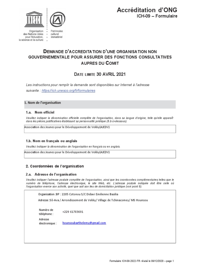 Documents Formalite de Creation D'ong en Word | PDF