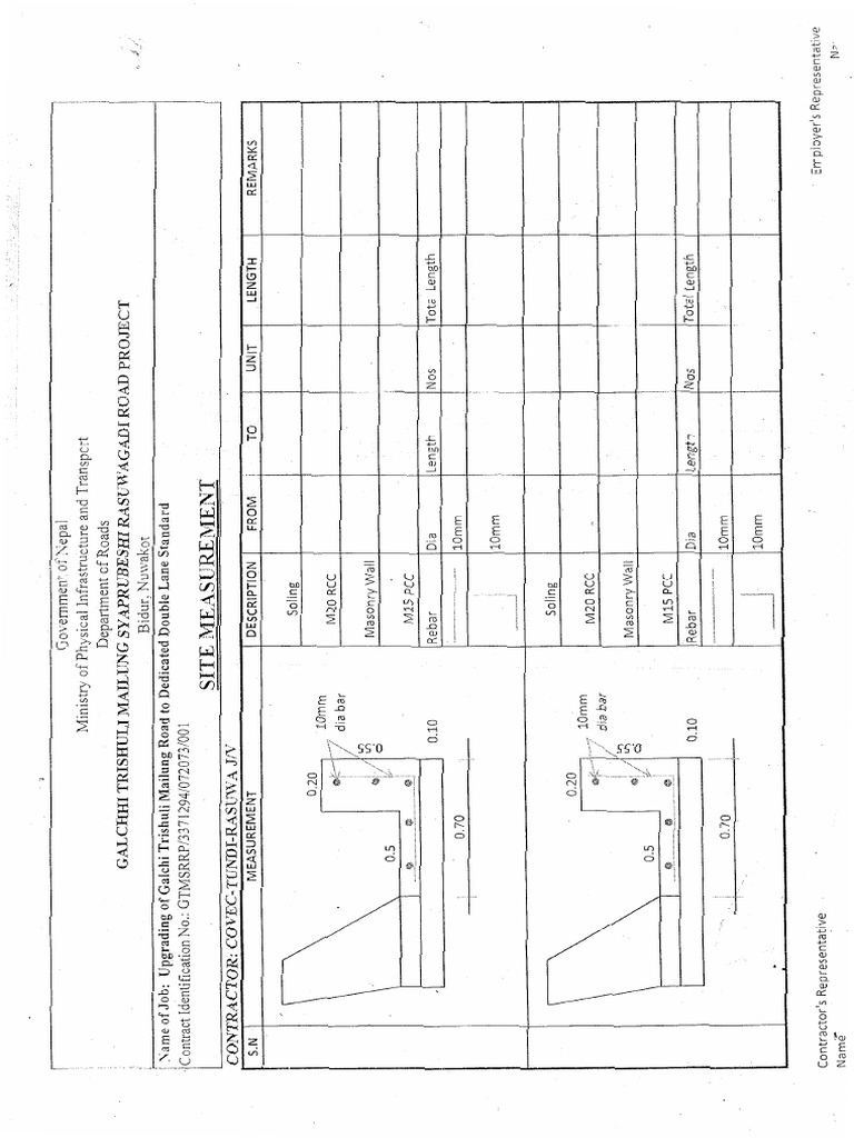 measurement sheet format | PDF