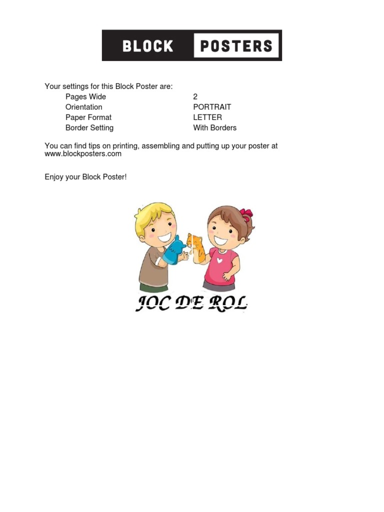 Block Poster Printing Settings Guide | PDF