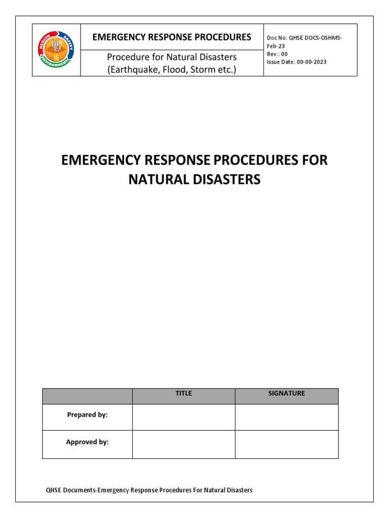 Emergency Response Procedures For Natural Disasters | PDF | Emergency ...