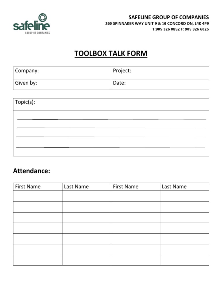 Toolbox-Talk-Form | PDF