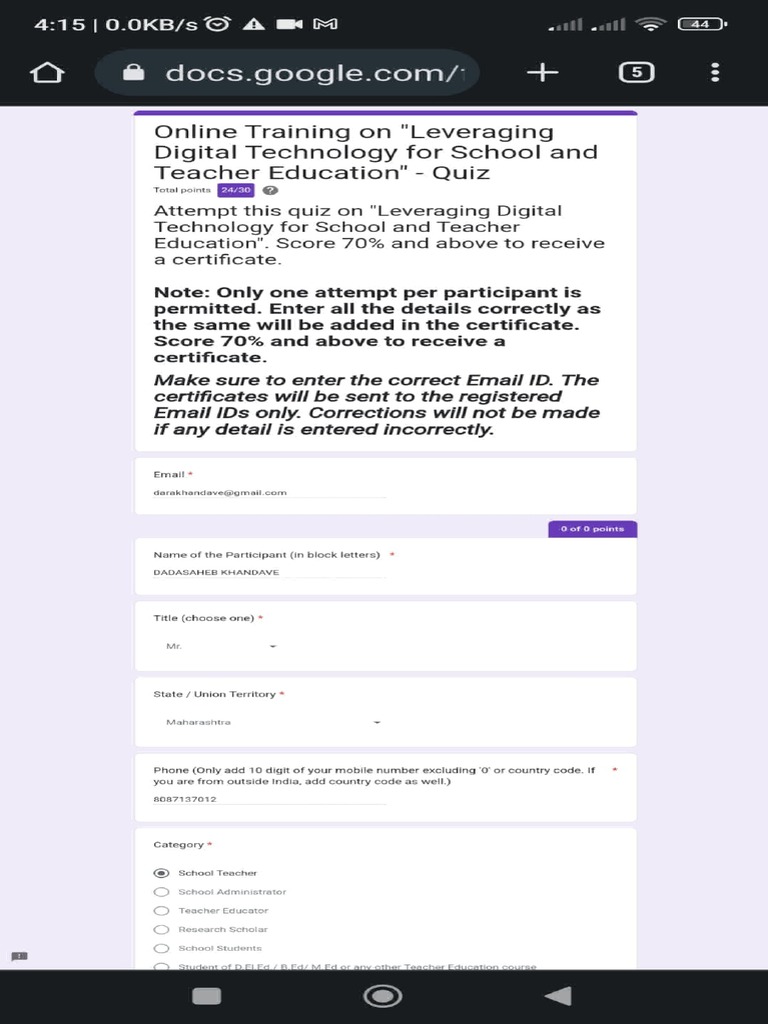 Leveraging Digital Technology For School and Teacher Quiz Answers | Download Free PDF ...