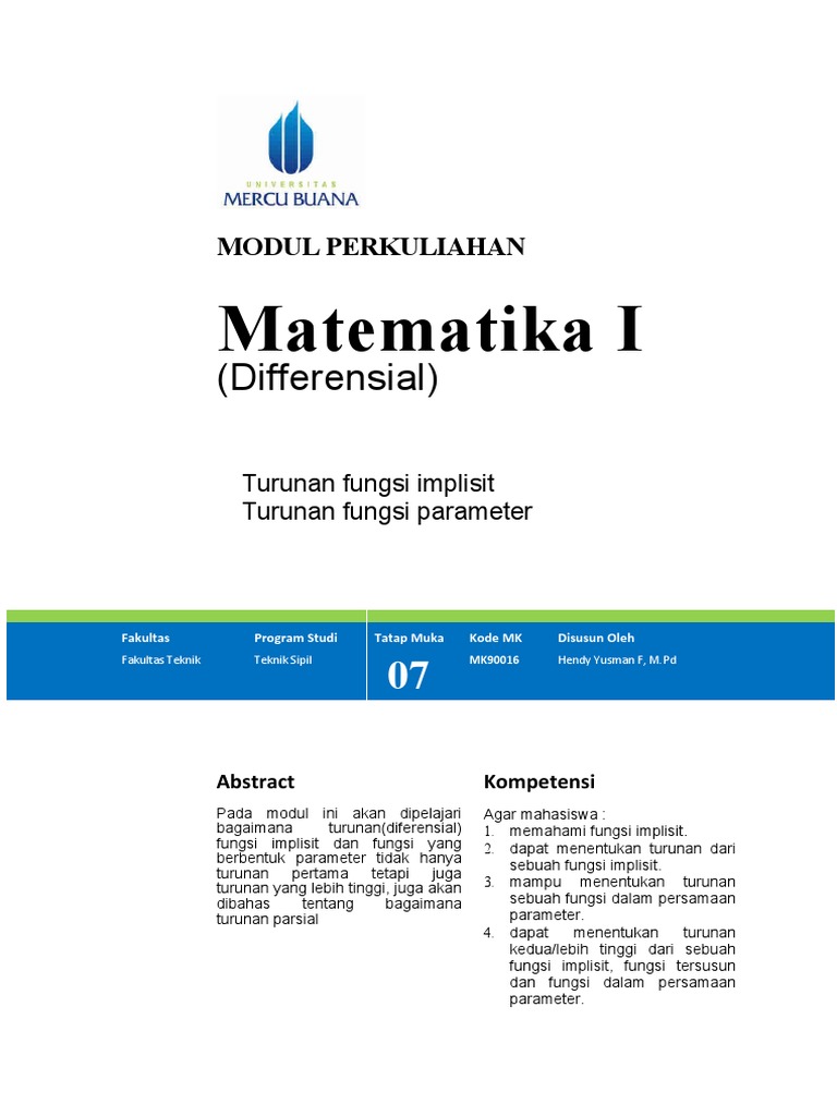 Modul-7. MTK I Differensial | PDF